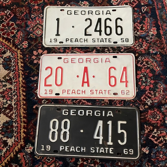 Other | 3 Georgia License Plates Tags | Poshmark